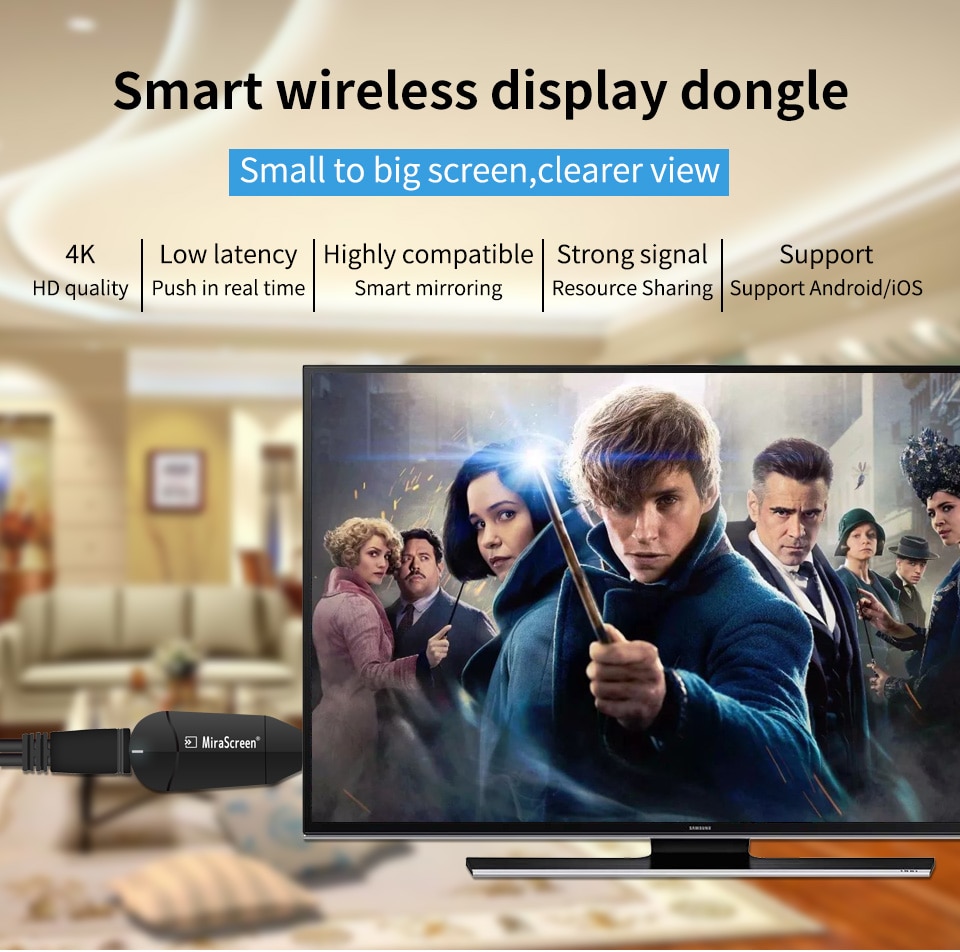 MiraScreen Mirroring AnyCast Miracast Airplay HDMI Dongle WiFi 4K - K6 ...